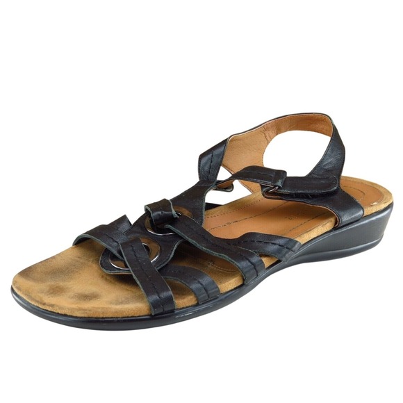 Easy Spirit | Shoes | Easy Spirit Sz 7 M Black Gladiator Leather Women ...
